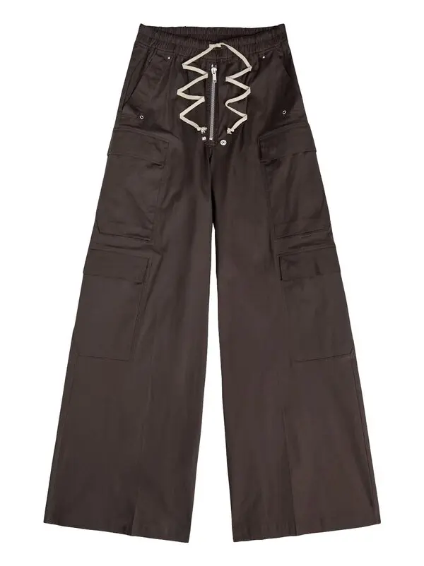 Rick Owens Cargobela Wide-leg Stretch-cotton Cargo Trousers - Brown