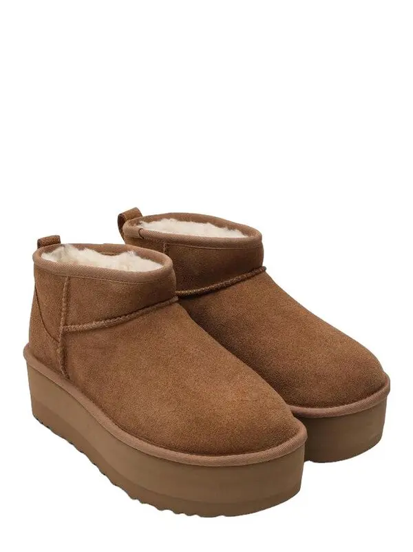 UGG Classic Ultra Mini Platform Ankle Boots - Brown