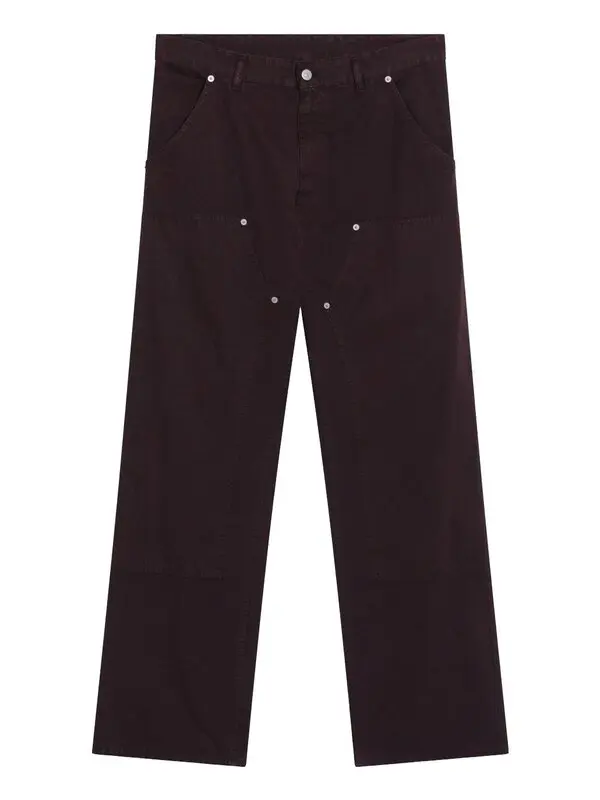 MAISON MARGIELA Cotton Straight-leg Trousers - Burgundy
