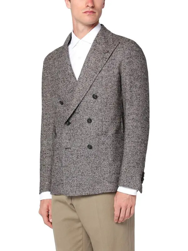 Tagliatore Patterned Double-breasted Jacket - Beige