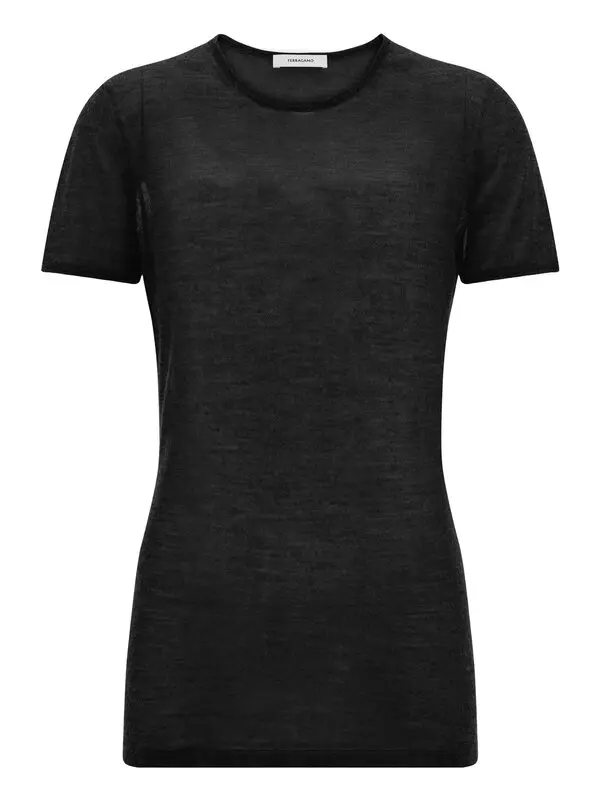 FERRAGAMO Knitted T-shirt - Black