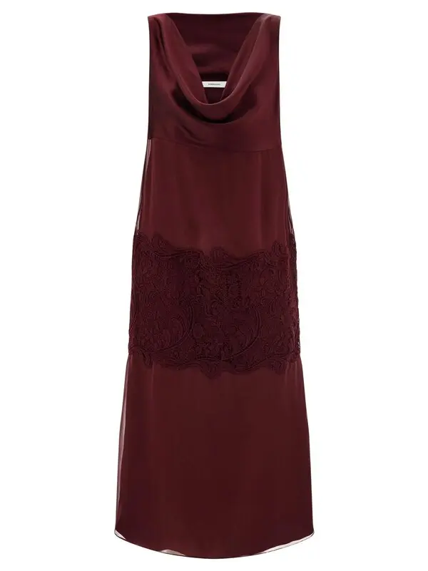 FERRAGAMO Silk Chiffon And Lace Dress - Violet