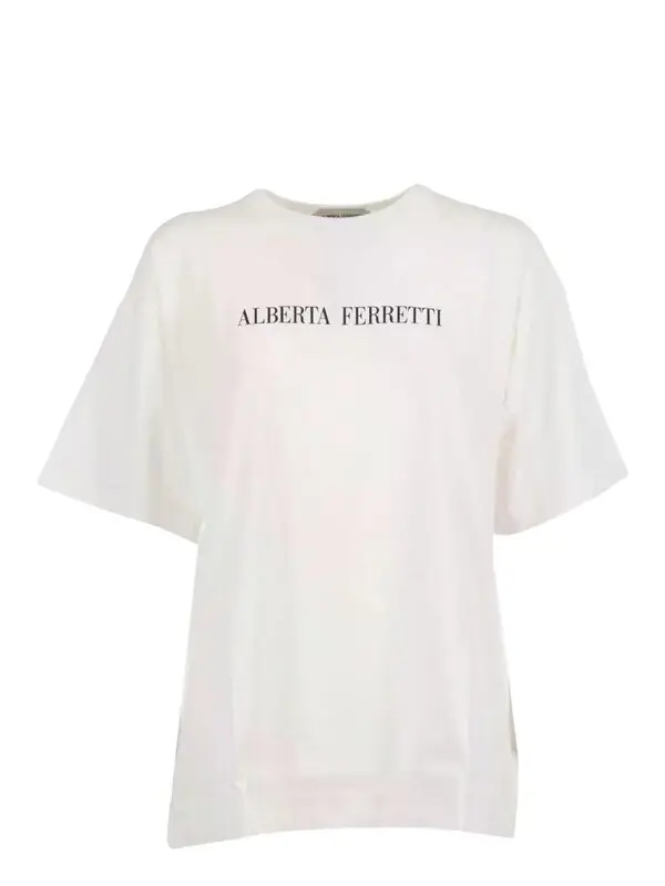 Alberta Ferretti Graphic-print Cotton T-shirt - White