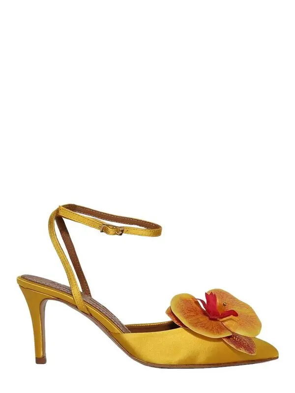 ALAMEDA TURQUESA Mirabel Flower Pumps - Yellow