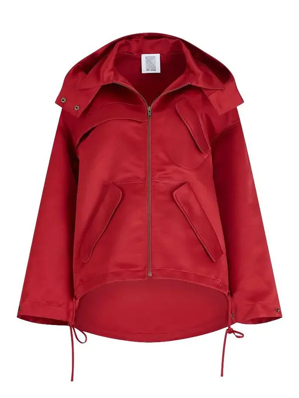 Rosie Assoulin Sarah Jessica Parka Satin Jacket - Red