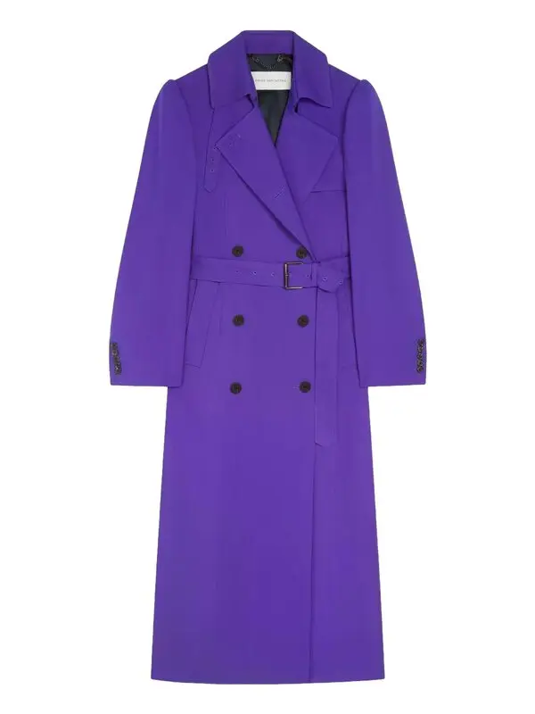 Dries Van Noten Double-breasted Belted Coat - Purple