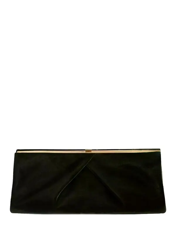 Dries Van Noten Pleated Velvet Clutch - Green