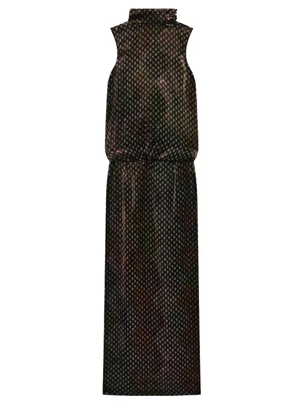 Dries Van Noten Printed High-neck Maxi Dress - Green