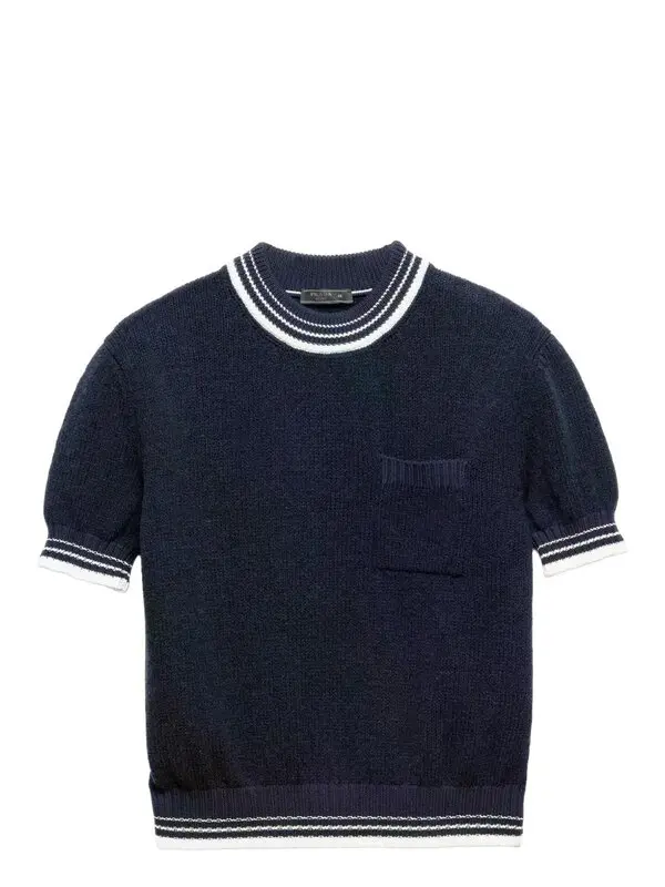 Prada Short-sleeve Knit Top - Blue