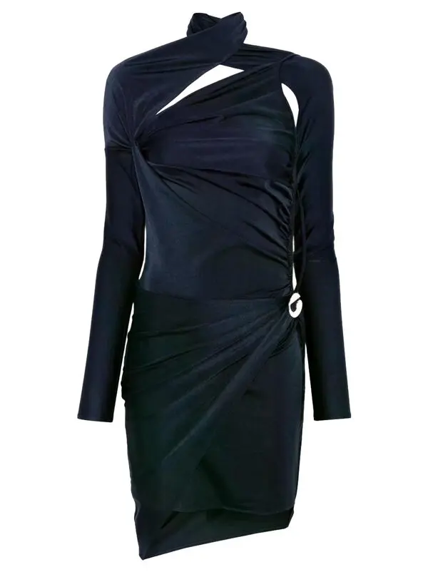 Coperni Twisted Asymmetric Mini Dress - Blue