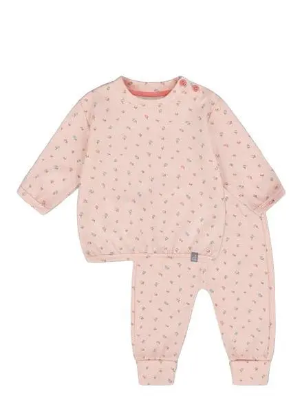 DEUX PAR DEUX Organic Cotton Top And Pant Set - Pink Mini Floral