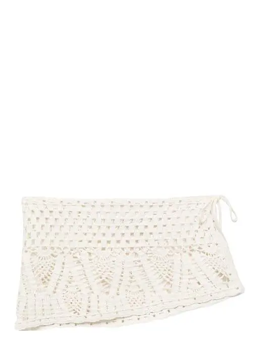 Mango Crochet Mini Skirt - White