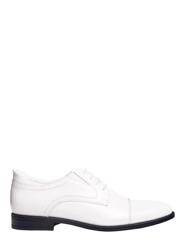 MARC JOSEPH NEW YORK Baker Street Leather Cap Toe Oxford - White Patent Leather