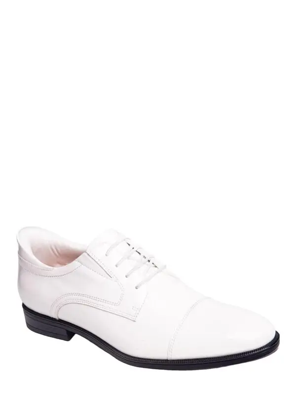 MARC JOSEPH NEW YORK Baker Street Leather Cap Toe Oxford - White Patent Leather