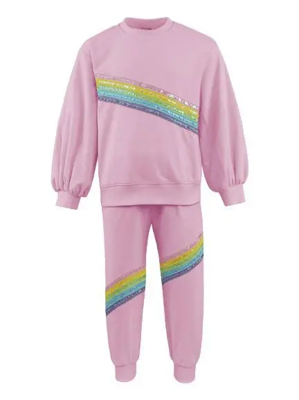 LOLA + THE BOYS Rainbow Stripe Set - Pink