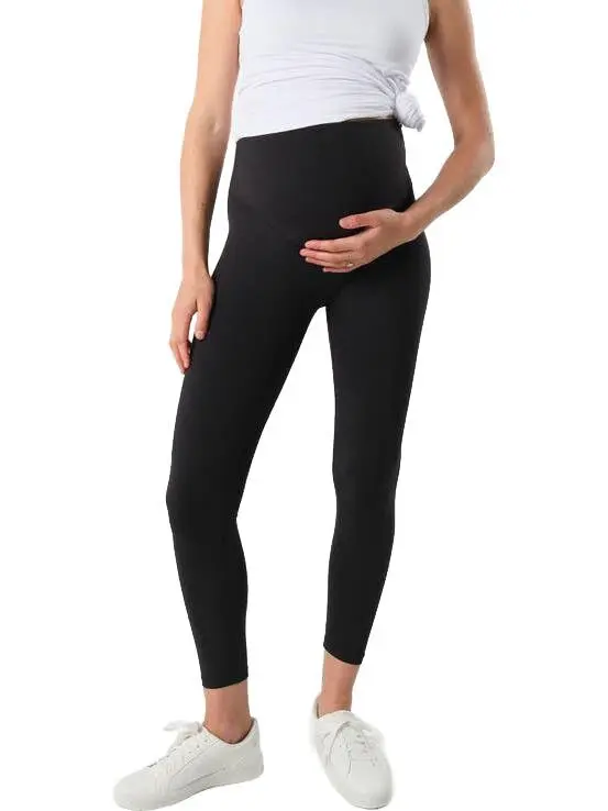 MARION Maternity Stretch Leggings With Bump-friendly Phone Pocket - Black