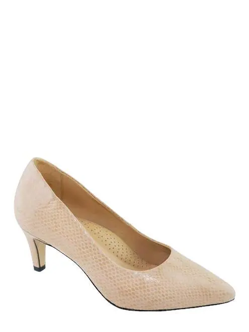MARC JOSEPH NEW YORK Leather Pointed-toe Pumps - Nude Snake