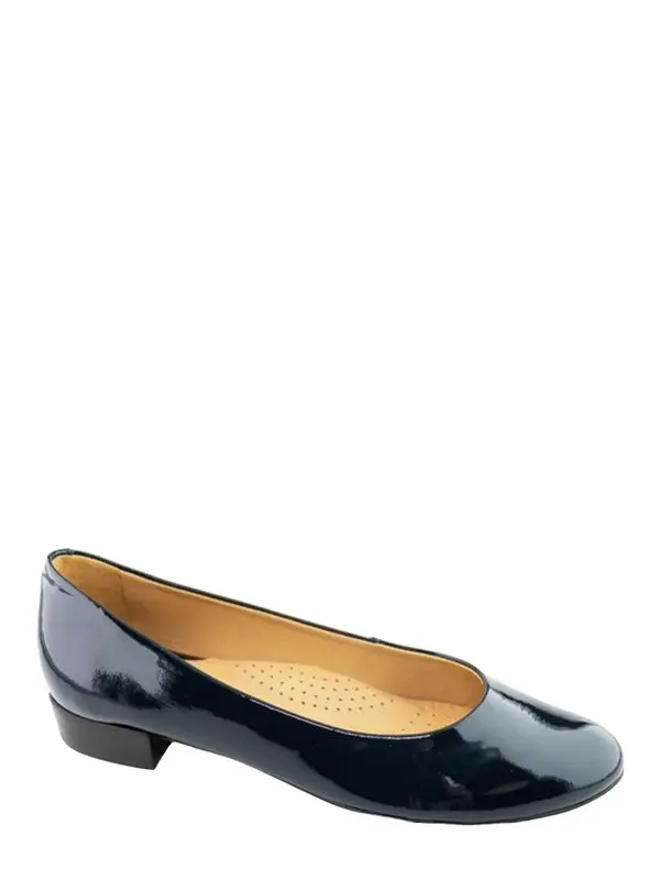 MARC JOSEPH NEW YORK Madison Leather Flat - Navy Soft Patent