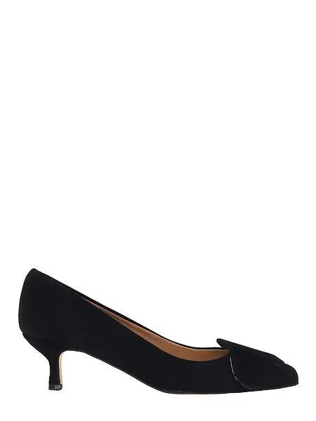 ANDREA CARRANO Pointed Toe Kitten Heel Pumps - Black