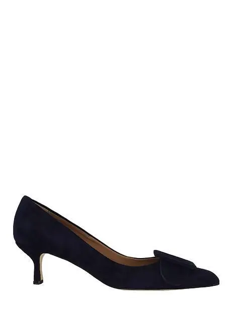 ANDREA CARRANO Pointed Toe Kitten Heel Pumps - Navy
