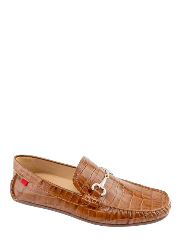 MARC JOSEPH NEW YORK Wall Street Leather Buckle Loafer - Cognac Croco