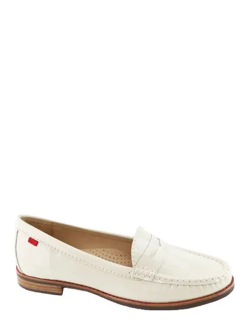 MARC JOSEPH NEW YORK East Village Patent Leather Penny Loafer - Ivory Patent