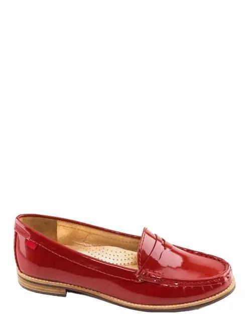 MARC JOSEPH NEW YORK East Village Patent Leather Penny Loafer - Red Patent