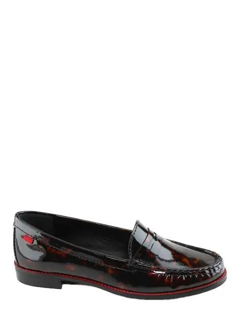 MARC JOSEPH NEW YORK East Village Patent Leather Penny Loafer - Tortoise Patent