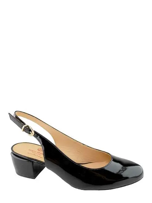 MARC JOSEPH NEW YORK Broad St Slingback Leather Pump - Black Soft Patent