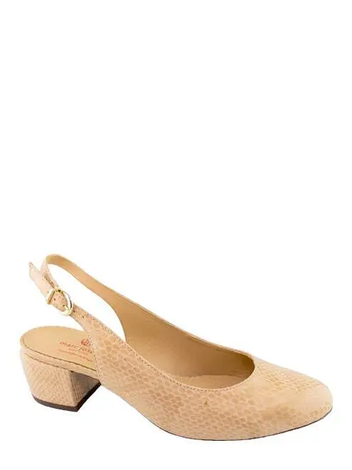 MARC JOSEPH NEW YORK Broad St Slingback Leather Pump - Blush Snake