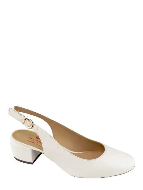 MARC JOSEPH NEW YORK Broad St Slingback Leather Pump - White Snake