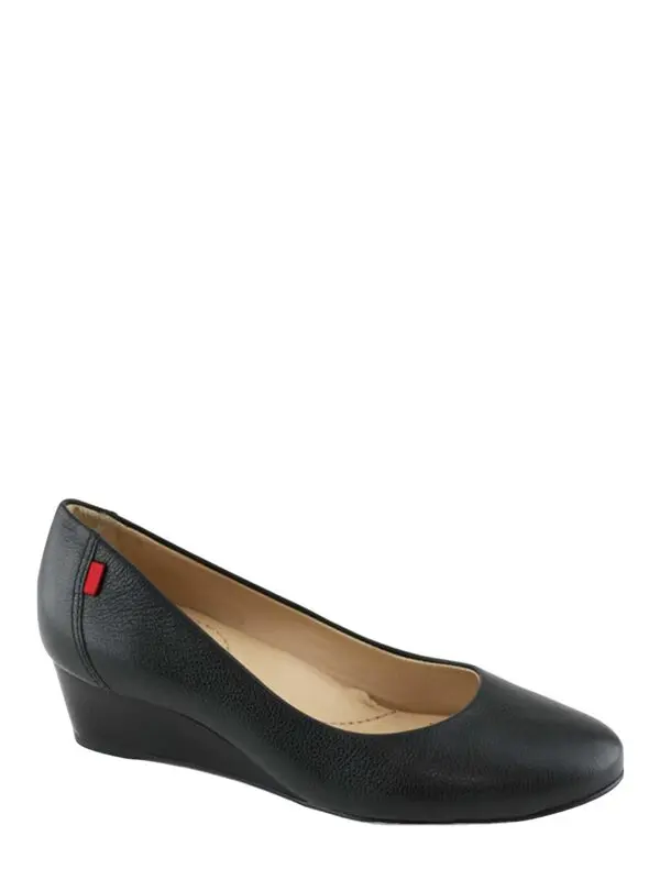 MARC JOSEPH NEW YORK Prospect Leather Wedge Pump - Black Napa Soft