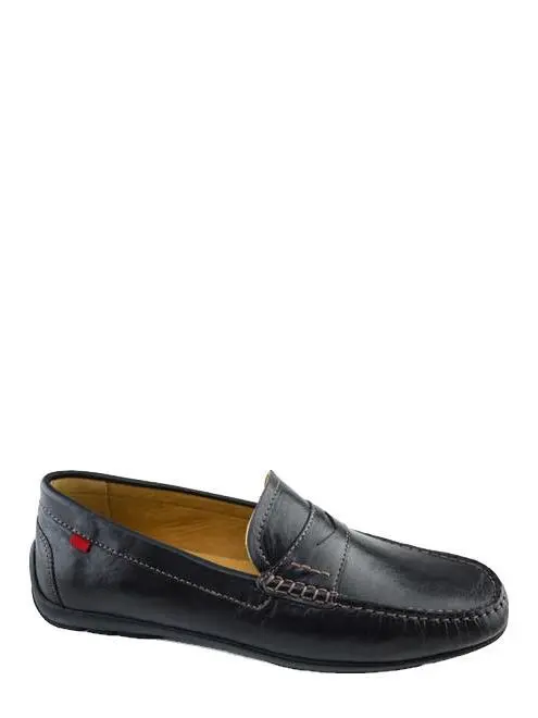 MARC JOSEPH NEW YORK Hamilton Place Leather Penny Driver Loafer - Black Napa
