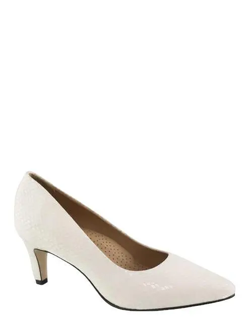 MARC JOSEPH NEW YORK Cortland St Leather Pump - White Snake