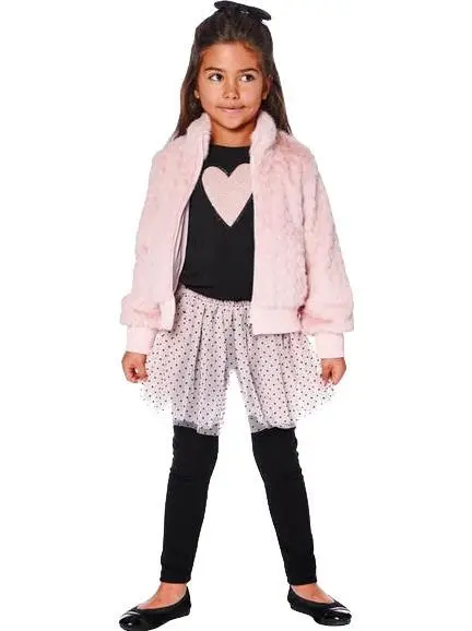 DEUX PAR DEUX Leggings With Tulle Skirt - Pink And Black