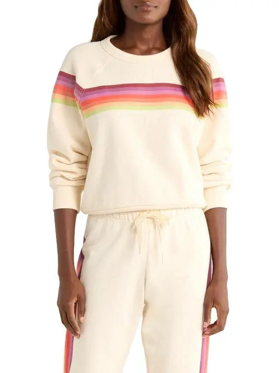 Marine Layer Cloud 9 Stripe Cotton-blend Sweatshirt - Ant White