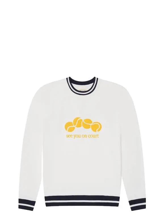 ELLSWORTH + IVEY Elle Sweatshirt - Ivory/green