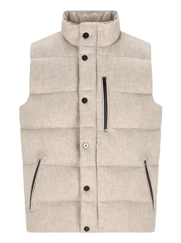 HANDPICKED Virgin Wool Padded Vest - Beige