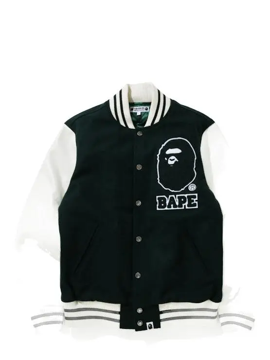 BAPE X Undefeated Varsity Jacket - Green/white