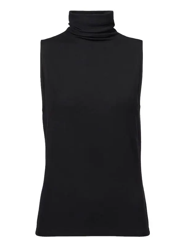 Vince Sleeveless Jersey Top - Black