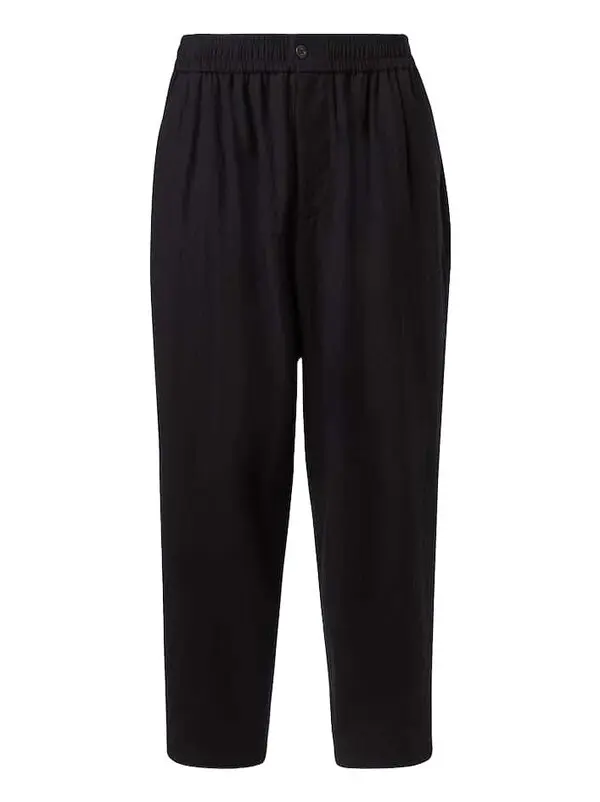 Giorgio Armani Virgin Wool Straight Pants - Black