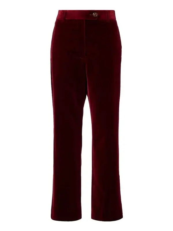 BLAZÉ MILANO Nana Cotton Velvet Straight Pants - Burgundy