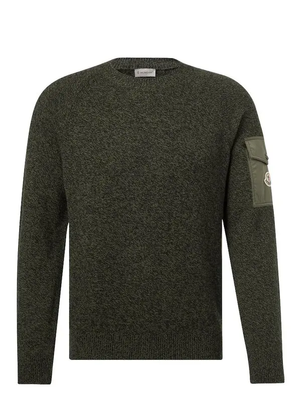 Moncler Mouliné Wool And Cashmere Sweater - Green