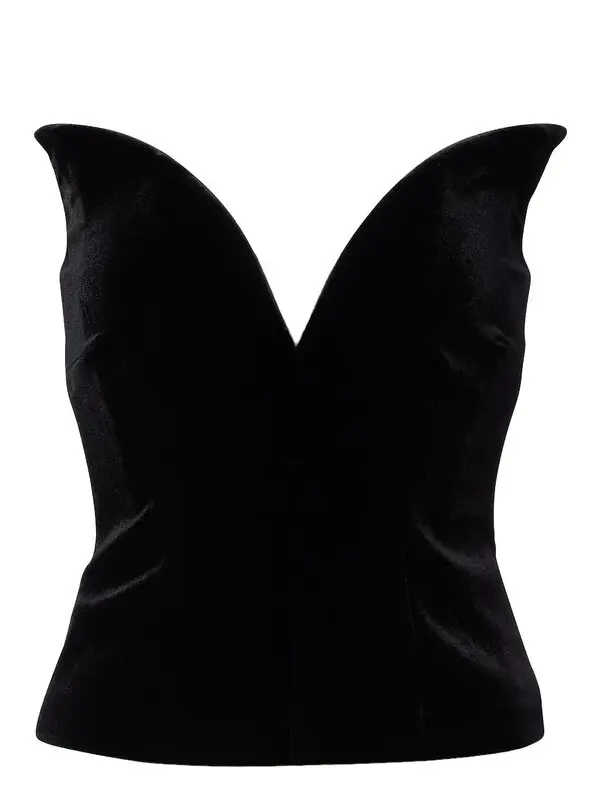 Roland Mouret Velvet Corset Top - Black