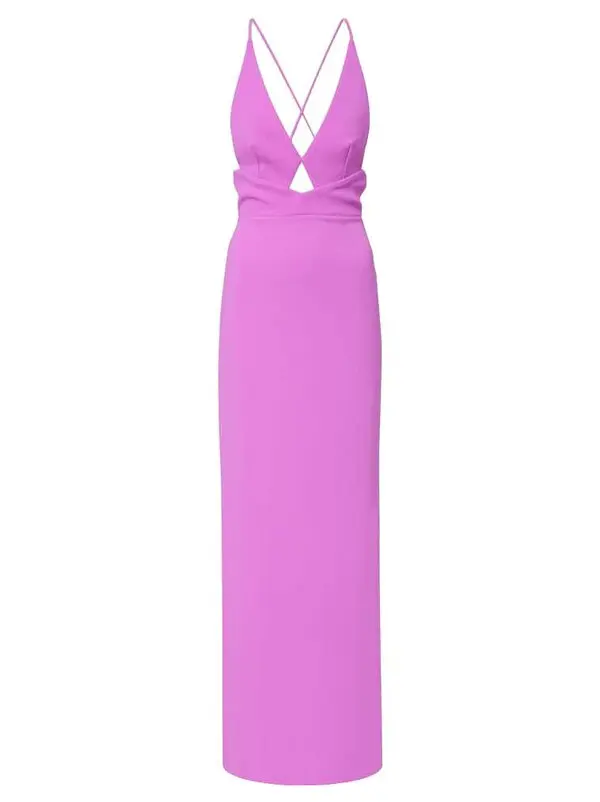 Solace London Milly Cutout Crêpe Maxi Dress - Pink