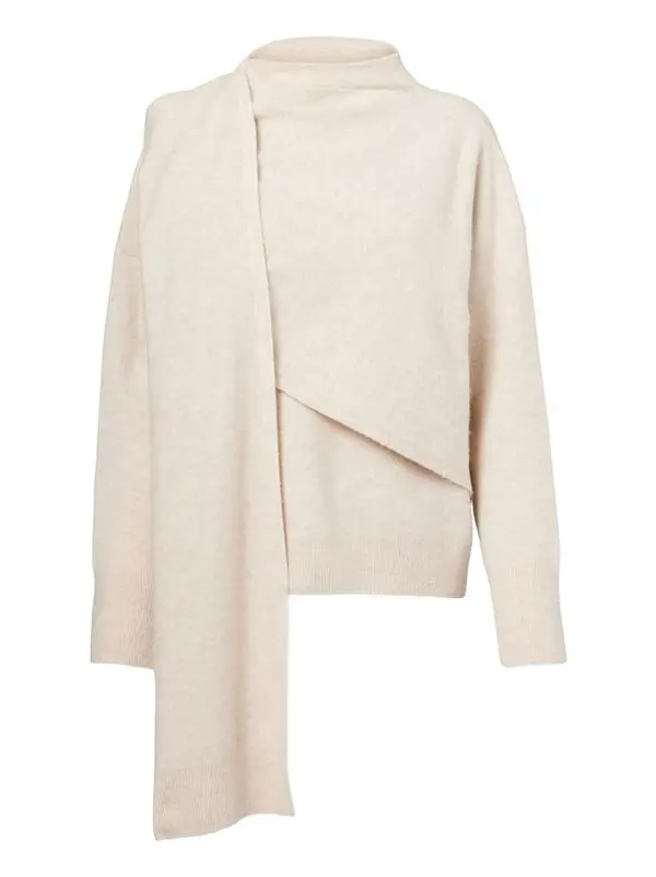 Vince Draped Wool And Cashmere Sweater - Beige