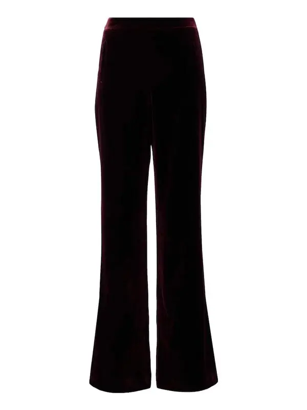 Roland Mouret Velvet Wide-leg Pants - Burgundy