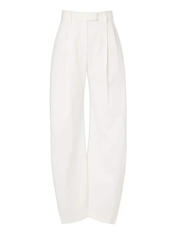 Brunello Cucinelli Cotton Barrel-leg Trousers - White