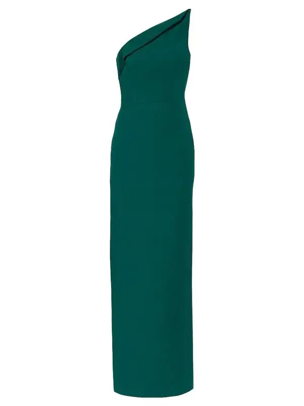 Roland Mouret One-shoulder Corset Gown - Green
