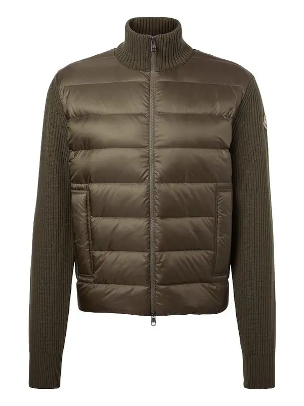 Moncler Down-paneled Wool And Cashmere Jacket - Green